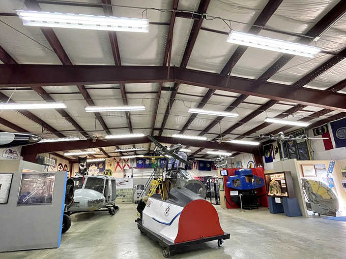 The indoor hangar houses treasures that bring decades of military aviation history to life.
