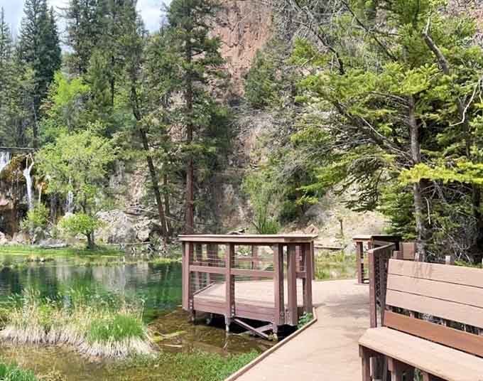 The viewing platform offers front-row seats to geological history, no ticket stub required for this spectacular show.