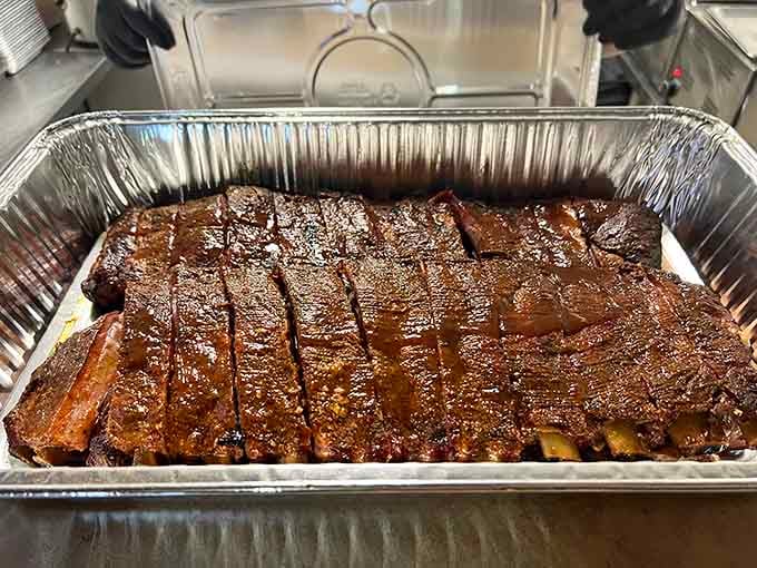These ribs have the kind of bark that makes barbecue judges weep with joy at competition time.