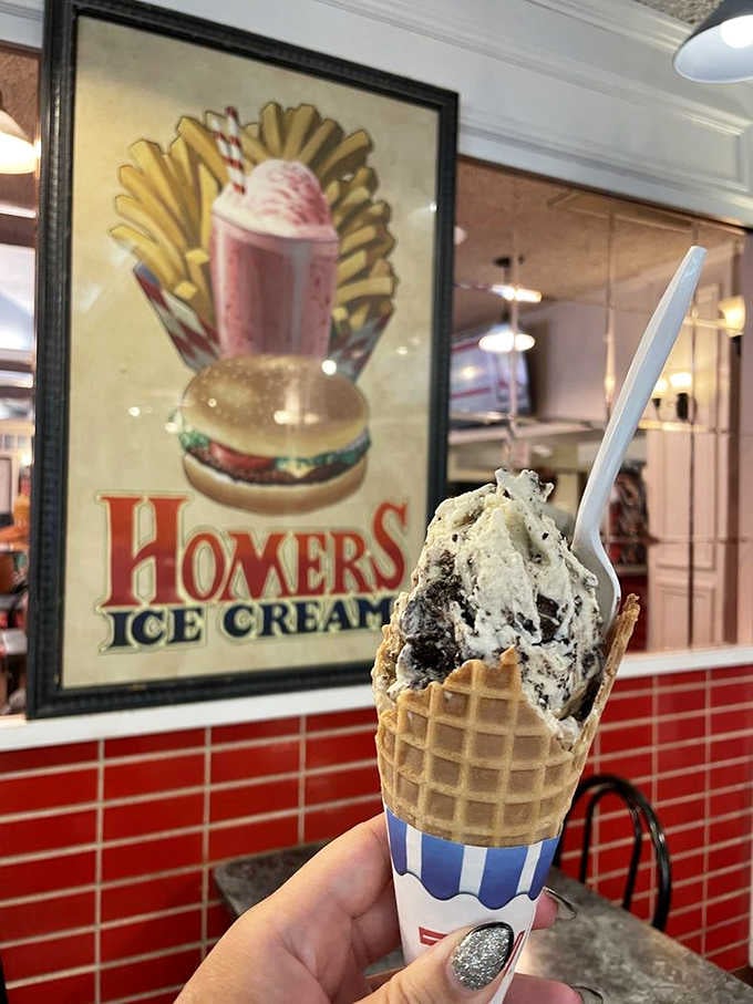 That Oreo Cookie scoop on a waffle cone at Homer's is the kind of decision you never regret.
