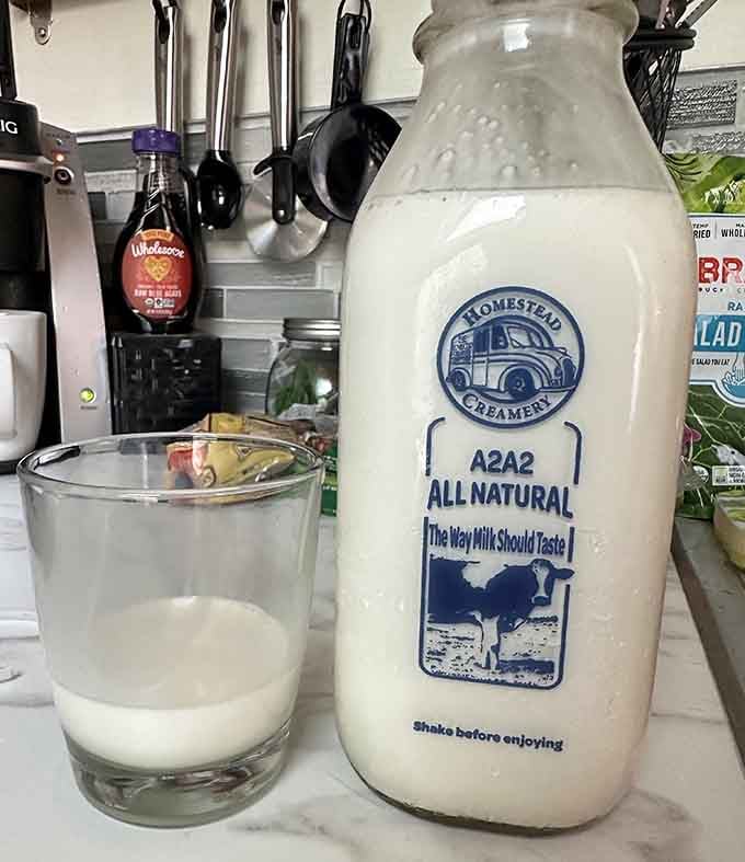 Cold, creamy, and poured into a proper glass bottle, this is what milk tasted like before the world got complicated.