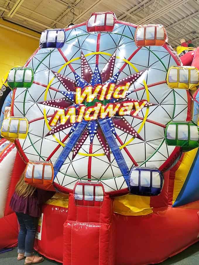 The Wild Midway inflatable ferris wheel is proof that carnivals don't need sunshine and parking lots to be magical.
