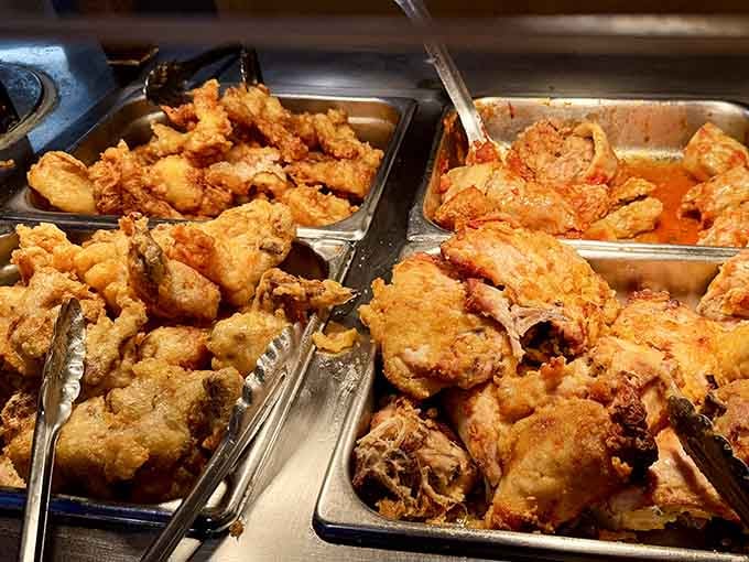 Golden, crispy, and gloriously unapologetic. This buffet doesn't believe in small portions or quiet entrances.