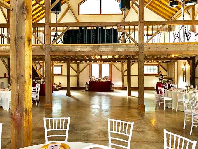 Rustic timber beams frame a space that transforms ordinary gatherings into extraordinary memories worth celebrating.