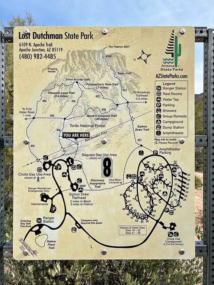 Your trail map awaits, and yes, The Flatiron at 4,861 feet is exactly as ambitious as it sounds.