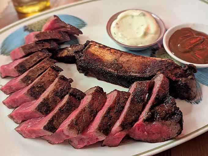 Perfectly seared steak sliced and ready, because sometimes the classics don't need reinventing, just respecting and executing flawlessly.