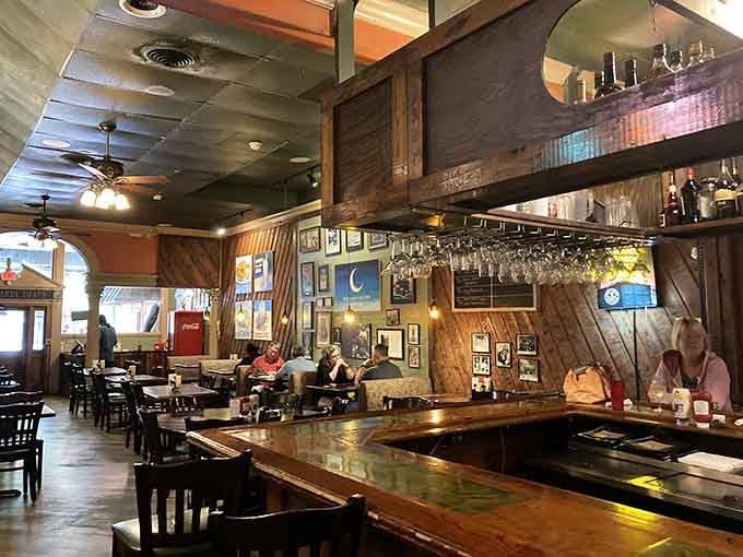 The Rookery's warm wood interior and vintage charm make it feel like your favorite uncle's living room.