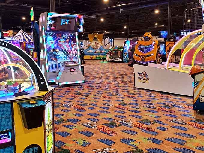 Neon lights, Transformers, and enough arcade games to make your inner child completely lose their mind.