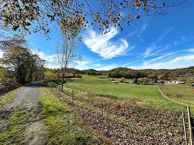 Rolling farmland, big sky, and a gravel path that goes on forever. Southwest Virginia doesn't do anything halfway.