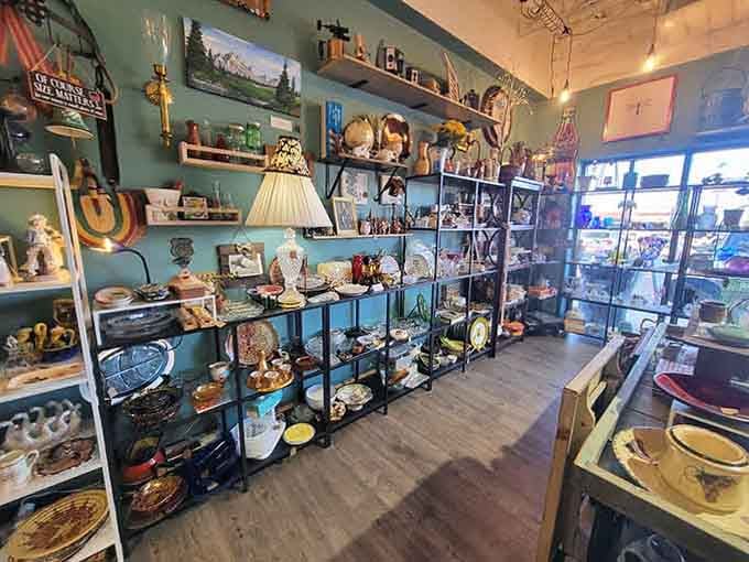 Shelves packed with ceramics, lamps, and collectibles, because someone out there has been waiting their whole life for exactly this.