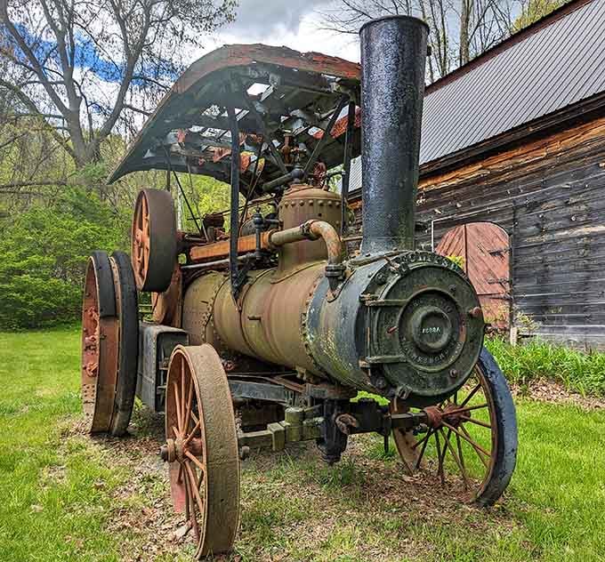 This rust-covered steam traction engine is basically the original horsepower, before horses got replaced entirely.
