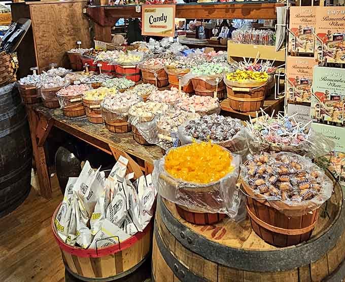 Bushels of old-fashioned candy so colorful and plentiful, your inner eight-year-old just grabbed the wheel.