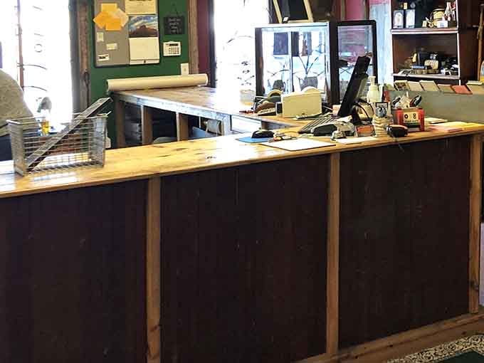 Every great adventure needs a home base. This friendly checkout counter is yours for the day.