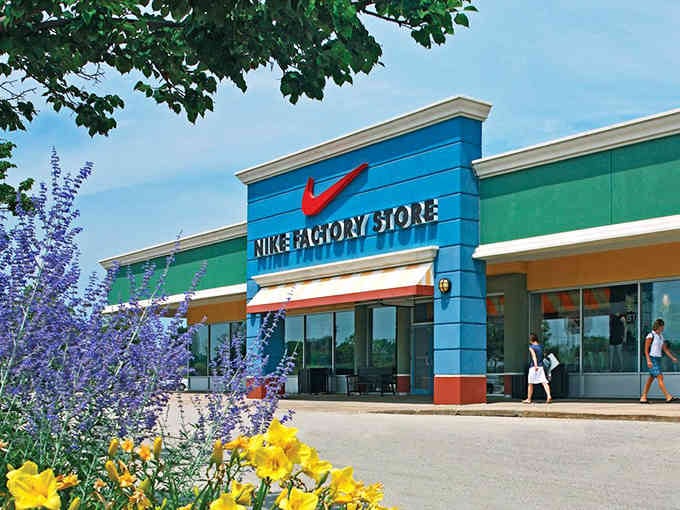 The Nike Factory Store stands ready to outfit you like an athlete, couch-based or otherwise.