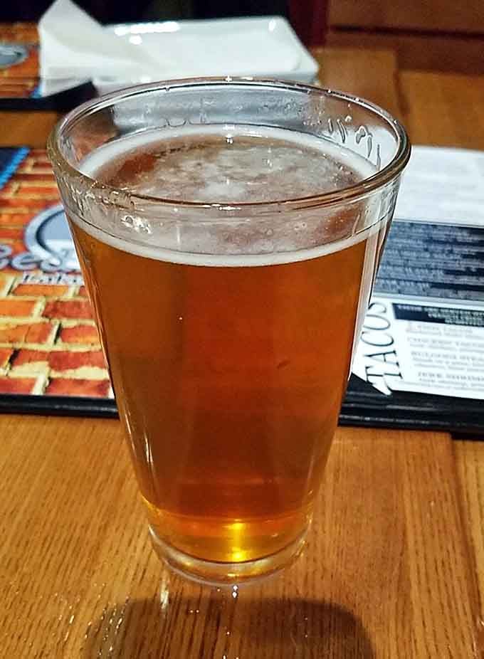A cold, golden beer at Redhead Lakeside Grill, simple, honest, and exactly what the lake ordered.