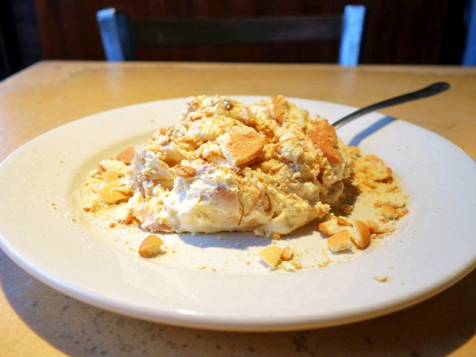 Banana pudding piled high with vanilla wafers proves that some childhood favorites only get better with age.
