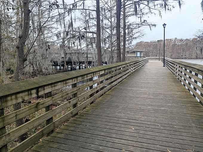This boardwalk leads to your floating home away from home, where the commute is measured in peaceful steps.