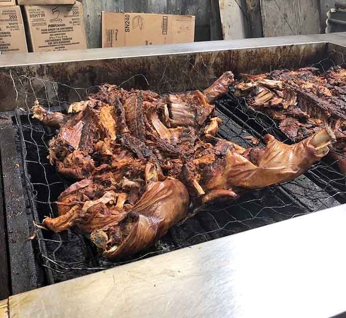 This is what patience looks like, a whole hog cooked low and slow until it reaches pure, smoky perfection.