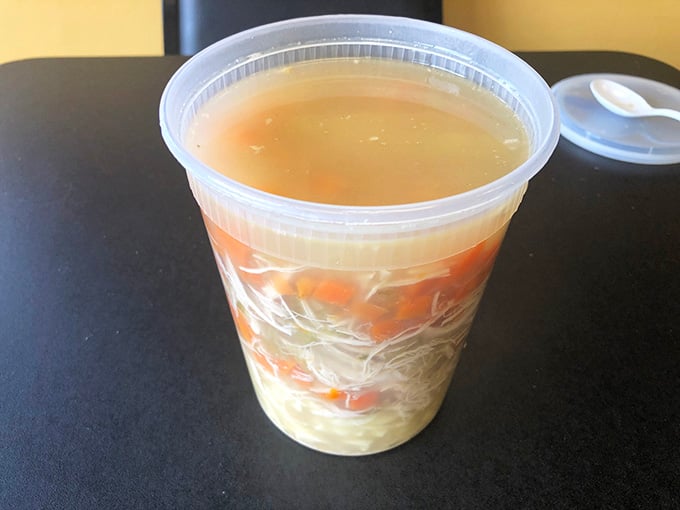 Twenty-five gallons of soup a day, and this container proves every drop is packed with honest, hearty goodness worth the drive.