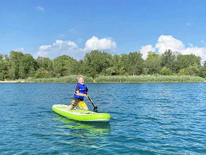 Paddleboarding proves you're never too young to find your zen on crystal-clear Illinois water.