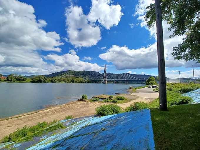 The Steubenville Marina offers riverside serenity where boats bob and worries float away with the current below.