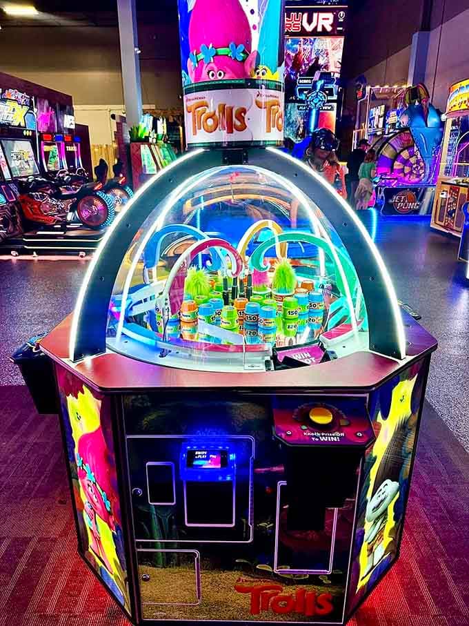 The Trolls-themed ticket machine proves that winning prizes never really gets old, no matter how many birthdays you've had.