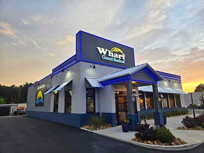 The Wharf brings coastal vibes inland, proving good seafood doesn't require oceanfront property taxes.