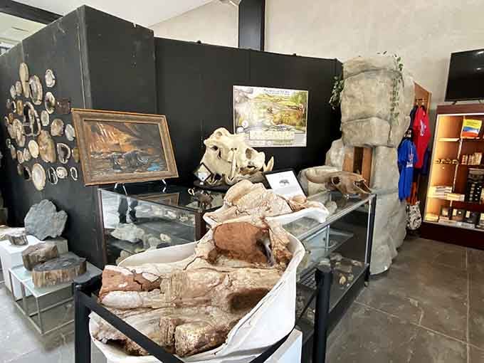 Prehistoric mammals, ancient skulls, and fossils galore, this display room means serious business.