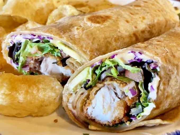 Crispy fish wrapped in a tortilla with chipotle mayo and fresh salsa is basically edible happiness.