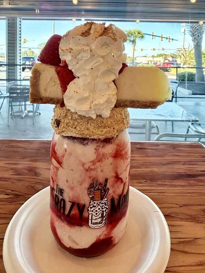 The Sweet Dreams shake arrives looking like a cheesecake decided it wanted to be famous.