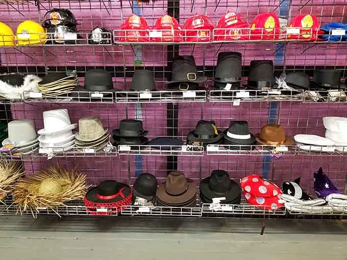 From construction helmets to polka-dot mushroom caps, this hat selection covers every personality crisis you might be having.