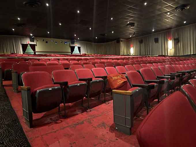 Those deep red velvet seats are practically begging you to sink in and stay a while.
