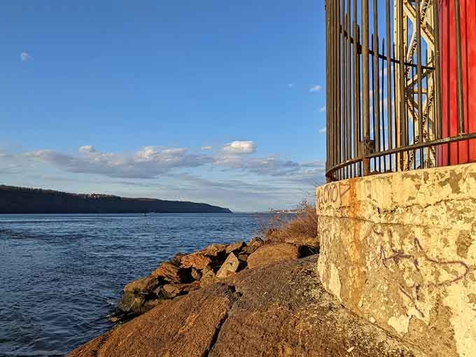 Rocky shoreline, open sky, and a lighthouse that's seen more Hudson River history than most textbooks cover.