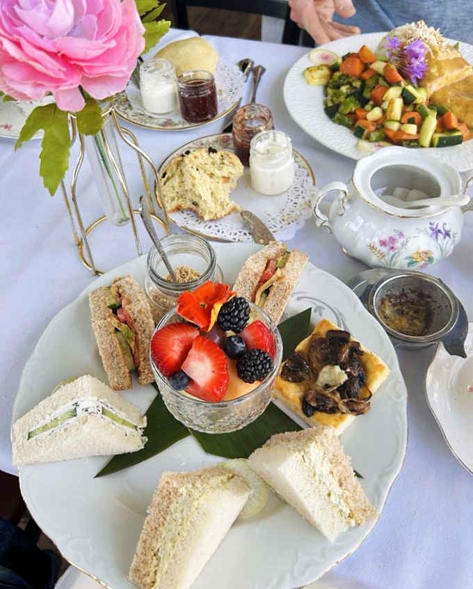 Those tea sandwiches and scones with fresh fruit prove that simple elegance never goes out of style.