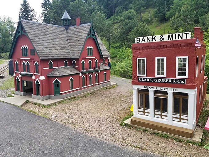 Clark, Gruber & Co. Bank and a Gothic Victorian beauty side by side, proving Colorado's history fits in your backyard.