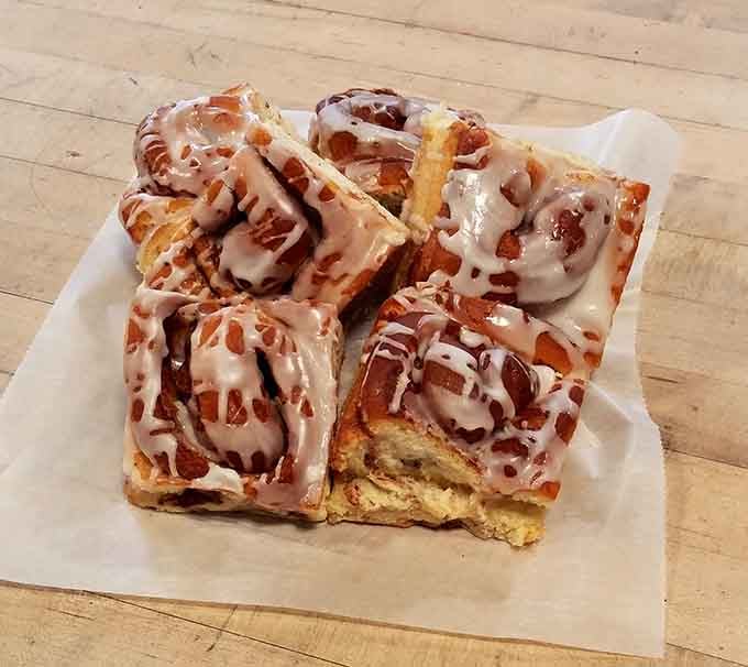 Glazed, gooey, and completely unapologetic. These cinnamon rolls are the reason people cancel plans and drive two hours.