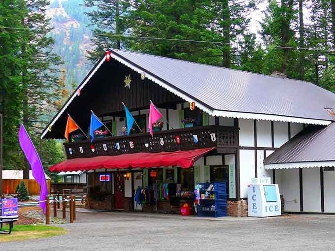 Even the snack shack gets a mountain backdrop that would make Sound of Music jealous. Julie Andrews, eat your heart out.