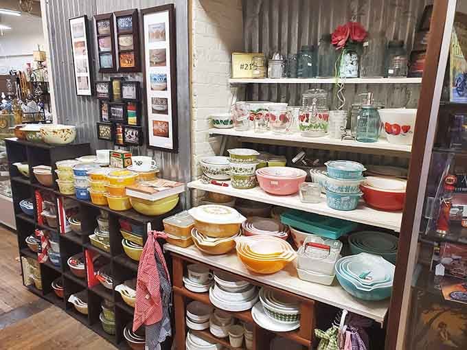 A rainbow of vintage Pyrex that would make any mid-century kitchen weep with pure joy.