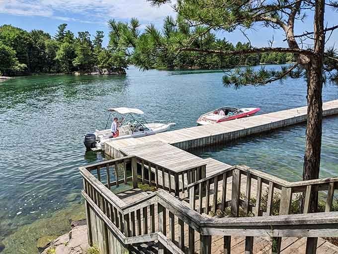 The dock where boats pull up and stress pulls away, like some kind of aquatic therapy session.