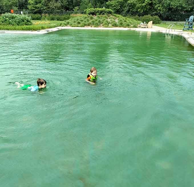 Little explorers in life jackets discovering that the best swimming holes don't always require a long drive up north.