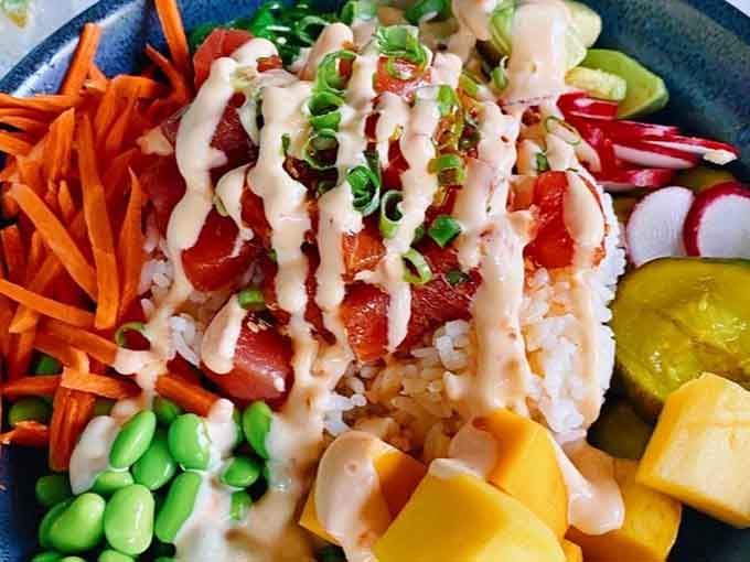 This tuna poke bowl is a full rainbow on a plate, fresh, colorful, and completely irresistible.