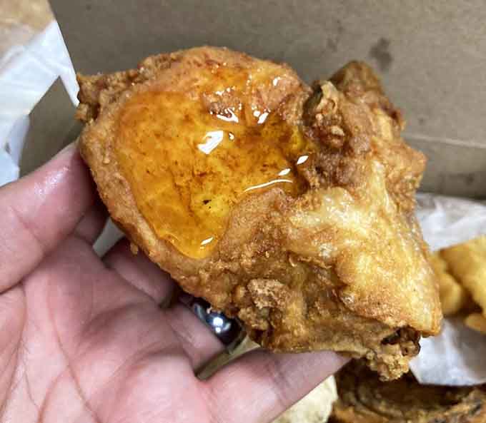 Golden, crispy, and glazed with honey that catches the light like something out of a dream. Pure Southern magic.