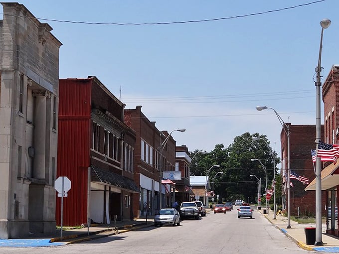 American flags lining Bicknell's main street on a sunny day feel less like decoration and more like a warm handshake.