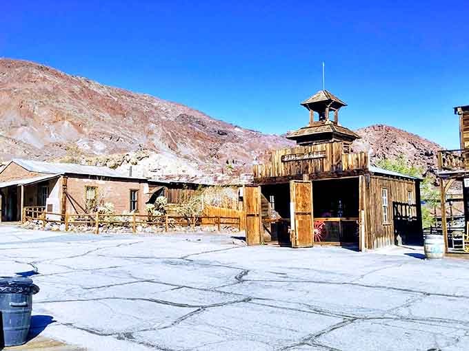 That wooden bell tower looks like it belongs in every Western you've ever loved on a Saturday afternoon.