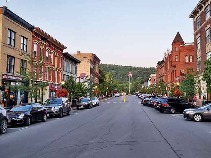 Cooperstown's Main Street stretches toward distant hills, offering views that make you want to park and wander.