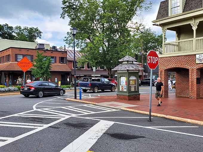 Dahlonega's town square kiosk stands like a friendly neighborhood concierge, ready to point you toward your next great discovery.
