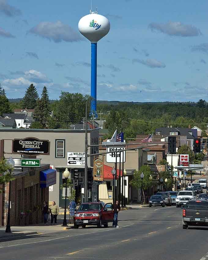 That water tower stands sentinel over town like a friendly giant welcoming you to wilderness country.