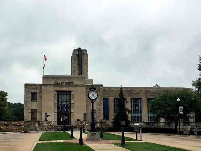 The Hall of Waters rises like a limestone monument to the healing power of really good H2O.
