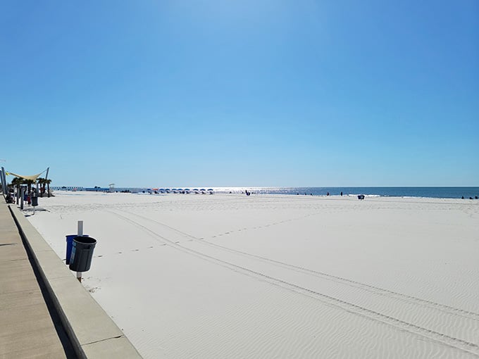 This wide-open stretch of white sand goes on forever, with barely a soul in sight to interrupt your thoughts.