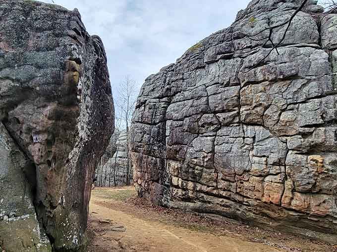 The weathered rock formations create natural corridors and passages perfect for channeling your inner Indiana Jones explorer.